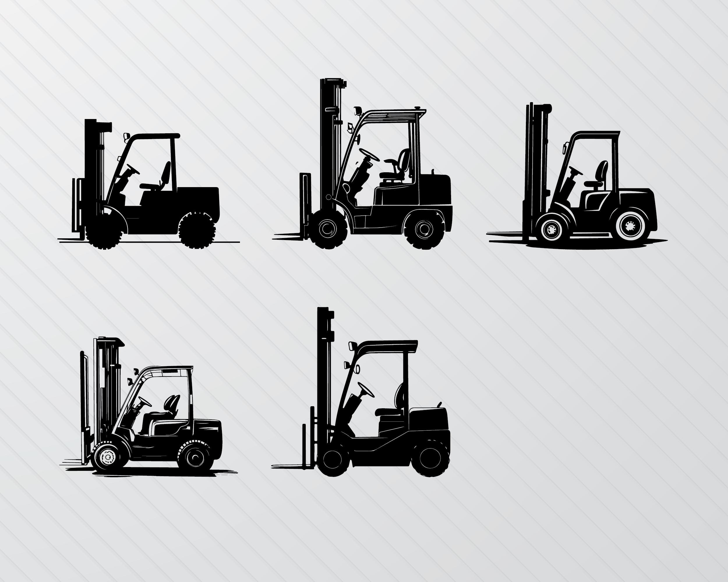 Forklift Svg Bundle, Forklift Silhouette Art, Forklift Clipart Png ...