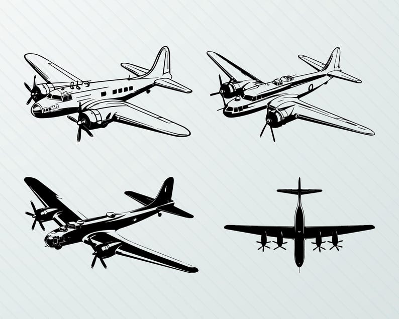 Bomber Airplane Svg Png, Bomber Airplane Clipart, Airplane Silhouette ...