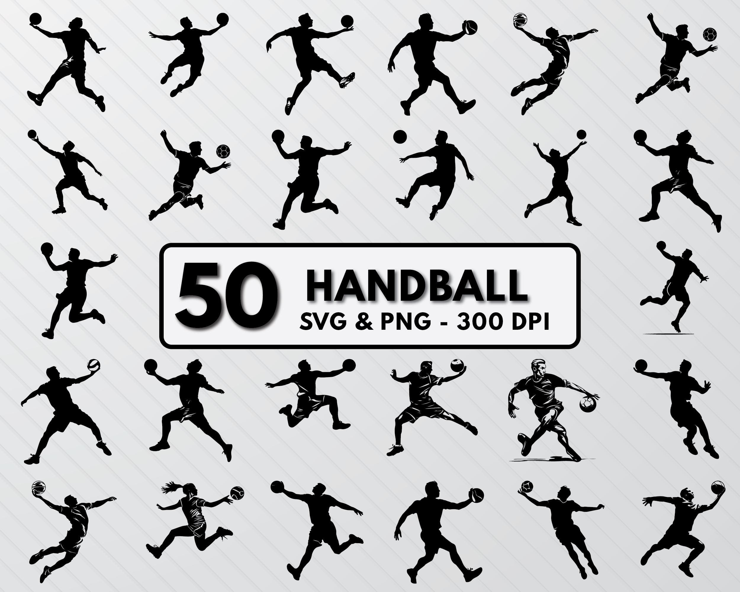 Handball Silhouette, Handball Svg Bundle Set, Handball Clipart Png ...