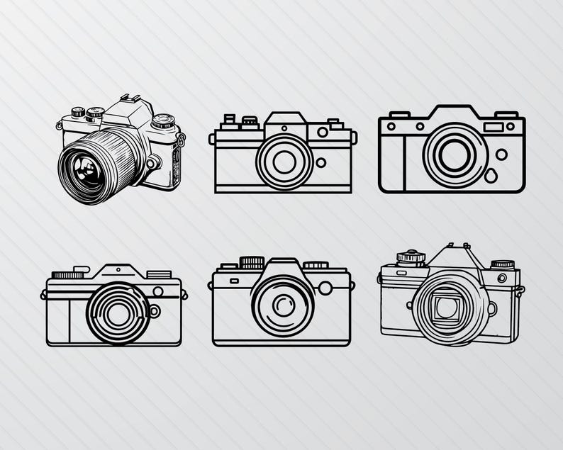 Camera Silhouette, Camera Svg Bundle, Photography Clipart, Camera Png ...