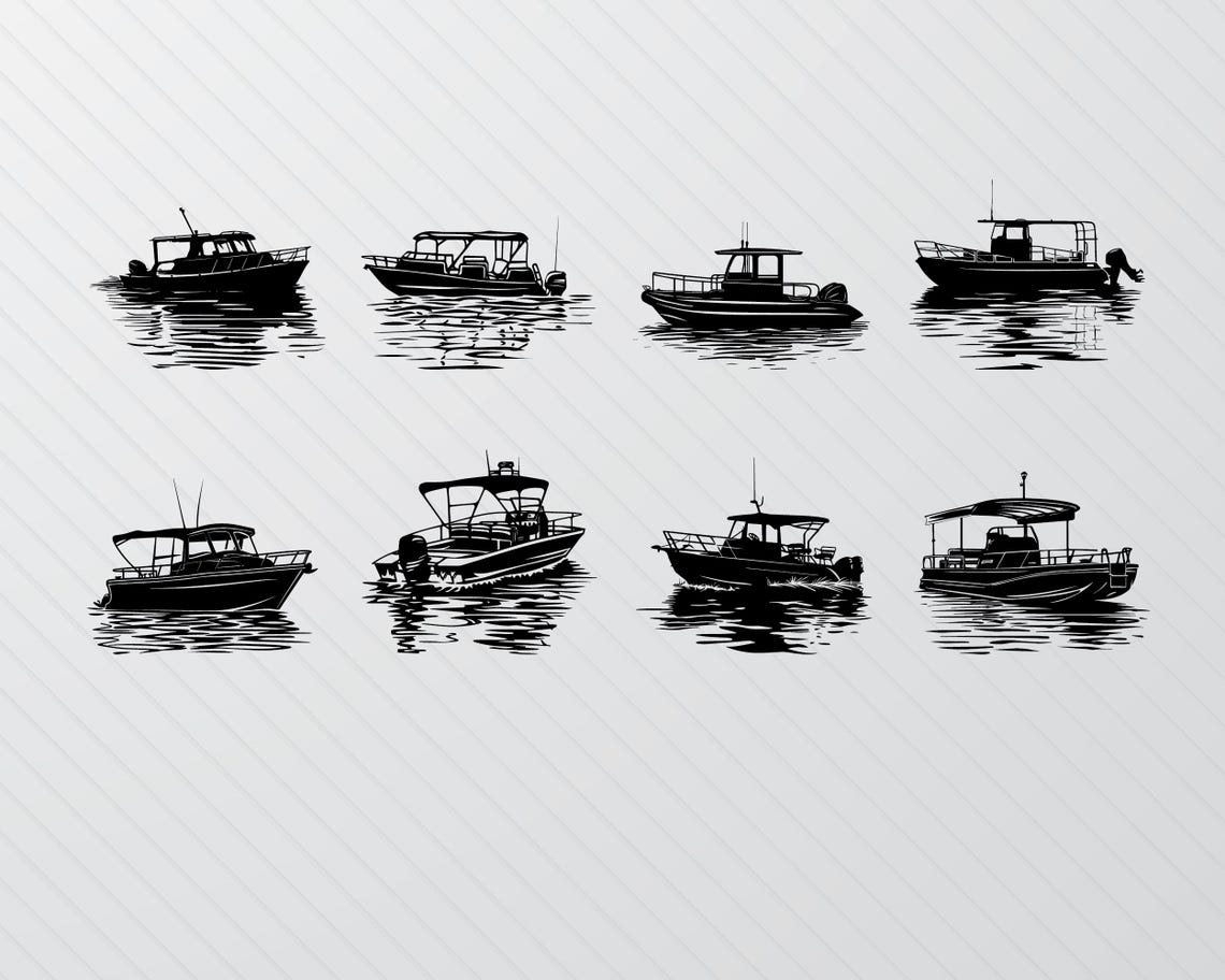 Pontoon Boat SVG Bundle: Boating Clipart (PNG, SVG) - Etsy