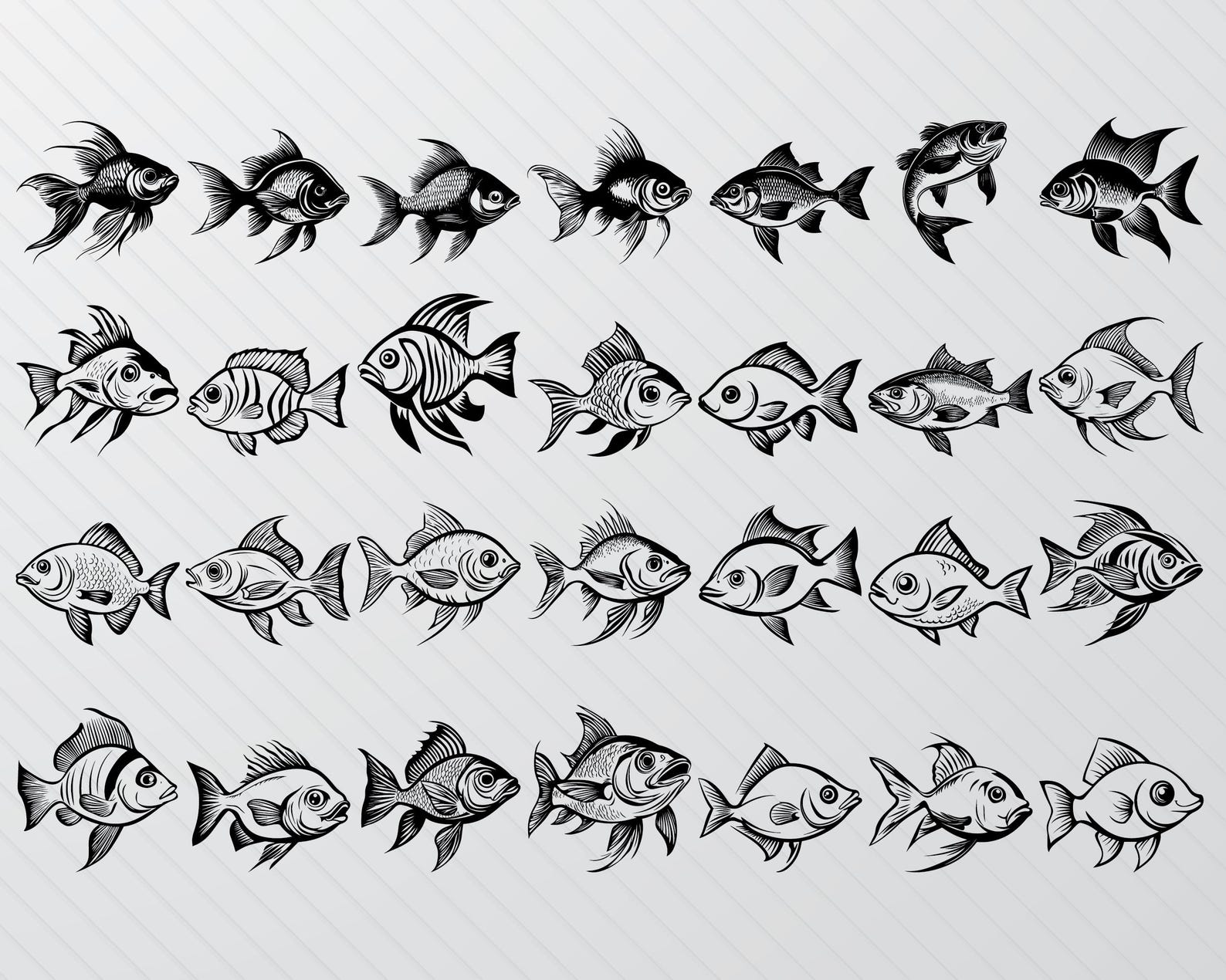 Fish Svg Bundle, Fish Silhouette Png, Fishes Vector Art, Fish Png Logo ...