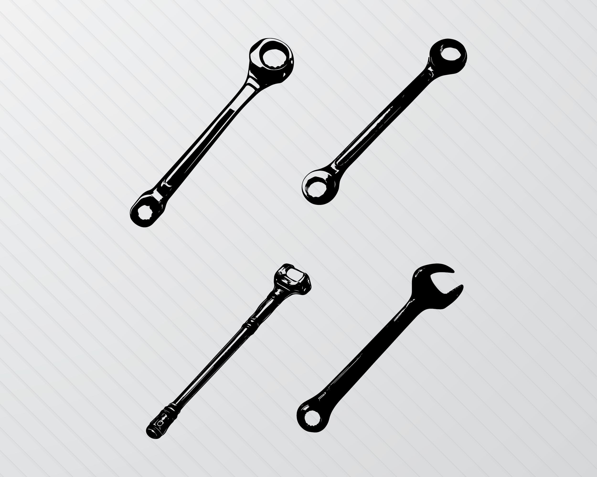 Socket Wrench Svg Bundle, Socket Wrench Silhouette Art, Wrench Png ...