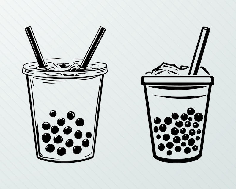Boba Tea Clipart: SVG, PNG, Vector Art Cut Files - Etsy