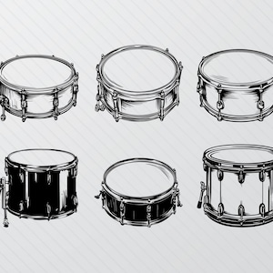 Snare Drum SVG Files: Drummer Clipart, Decal, Vector Art (PNG) - Etsy