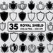 Royal Shield SVG Bundle: Black Outline Decals (PNG, SVG) - Etsy