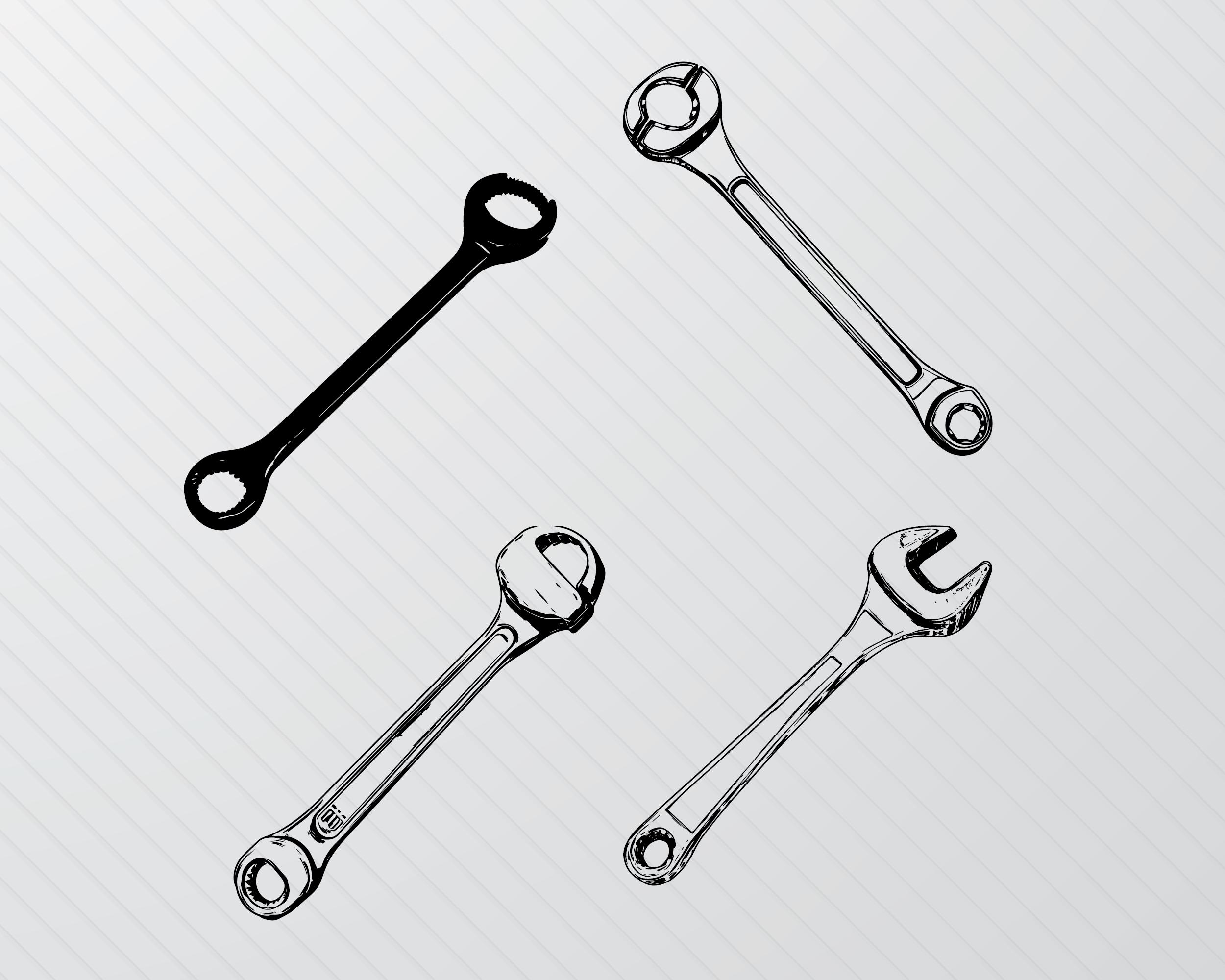 Socket Wrench Svg Bundle, Socket Wrench Silhouette Art, Wrench Png ...