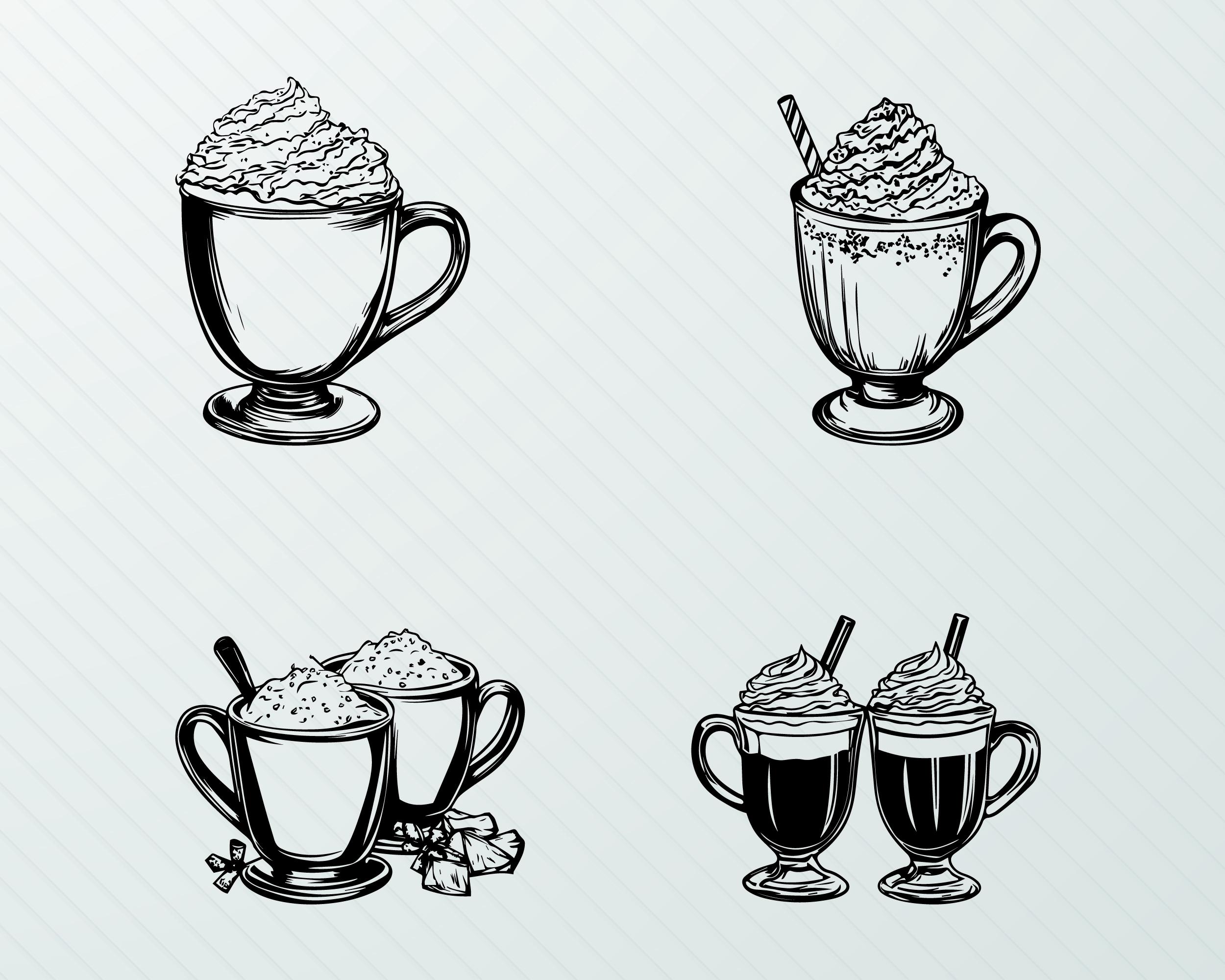 Hot Cocoa Mugs Clipart: Winter Drink Designs (SVG, PNG) - Etsy