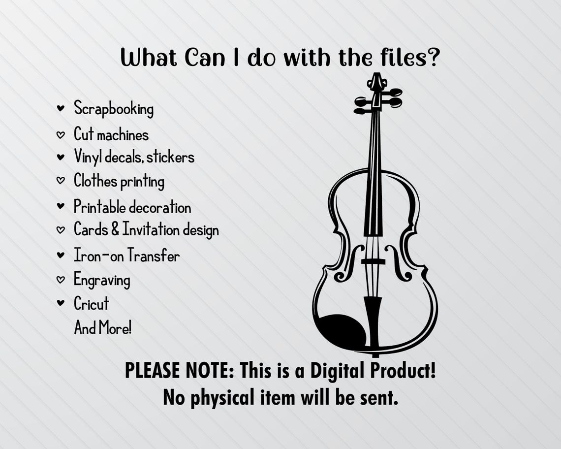Cello SVG Bundle: Silhouette Cut File, Vector Art Clipart (PNG) - Etsy