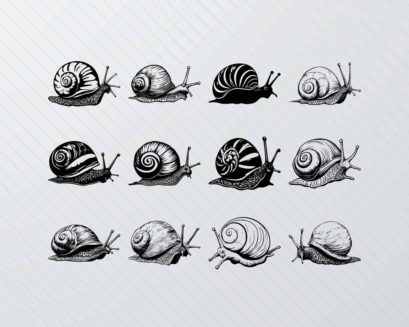 Snail Silhouette Svg, Snail Svg Bundle Cut Files, Snail Clipart Png ...