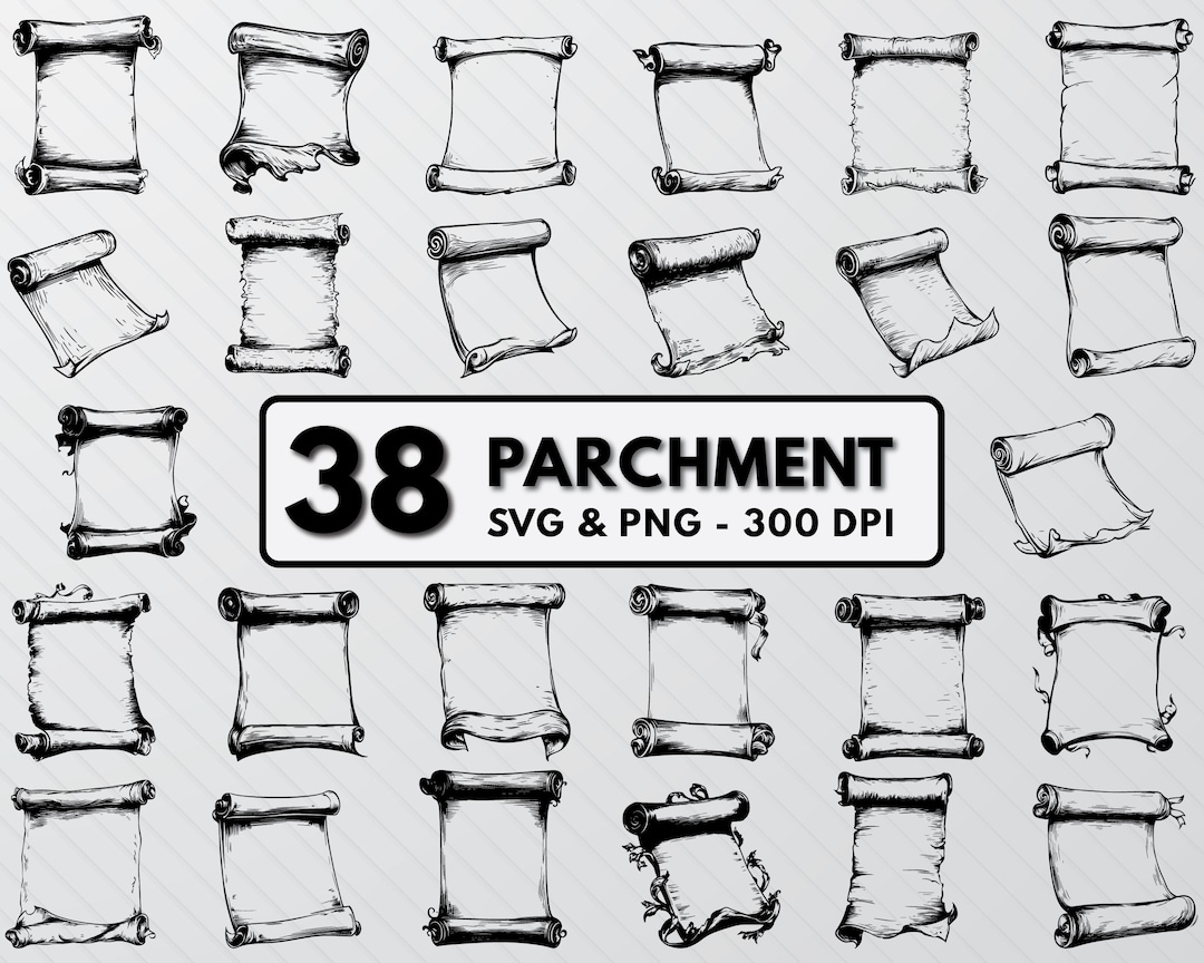 Parchment Svg Bundle Graphic, Parchment Silhouette Art Png, Papyrus Svg ...