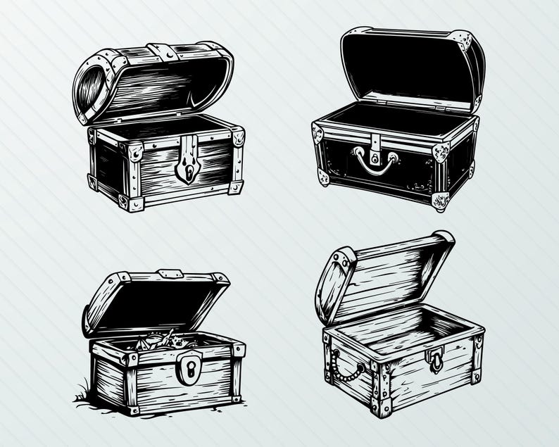 Treasure Chest Svg, Pirate Treasure Png, Treasure Chest Vector Clipart ...
