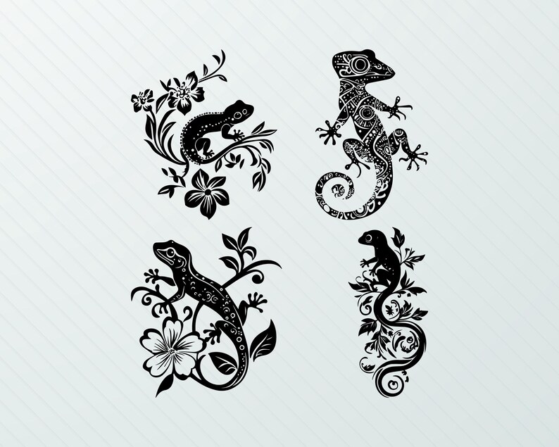 Gecko Svg Png Bundle, Gecko Clipart, Gecko Silhouette, Gecko Vector ...