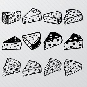 Cheese Silhouette Svg, Cheese Svg Bundle, Cheese Clipart Png, Cheese ...
