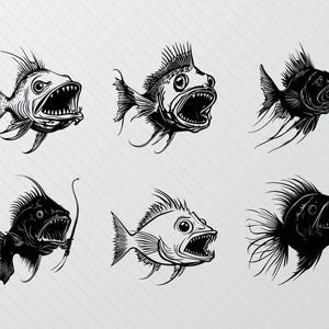 Anglerfish Svg Bundle, Anglerfish Silhouette Png, Anglerfish Vector Art ...
