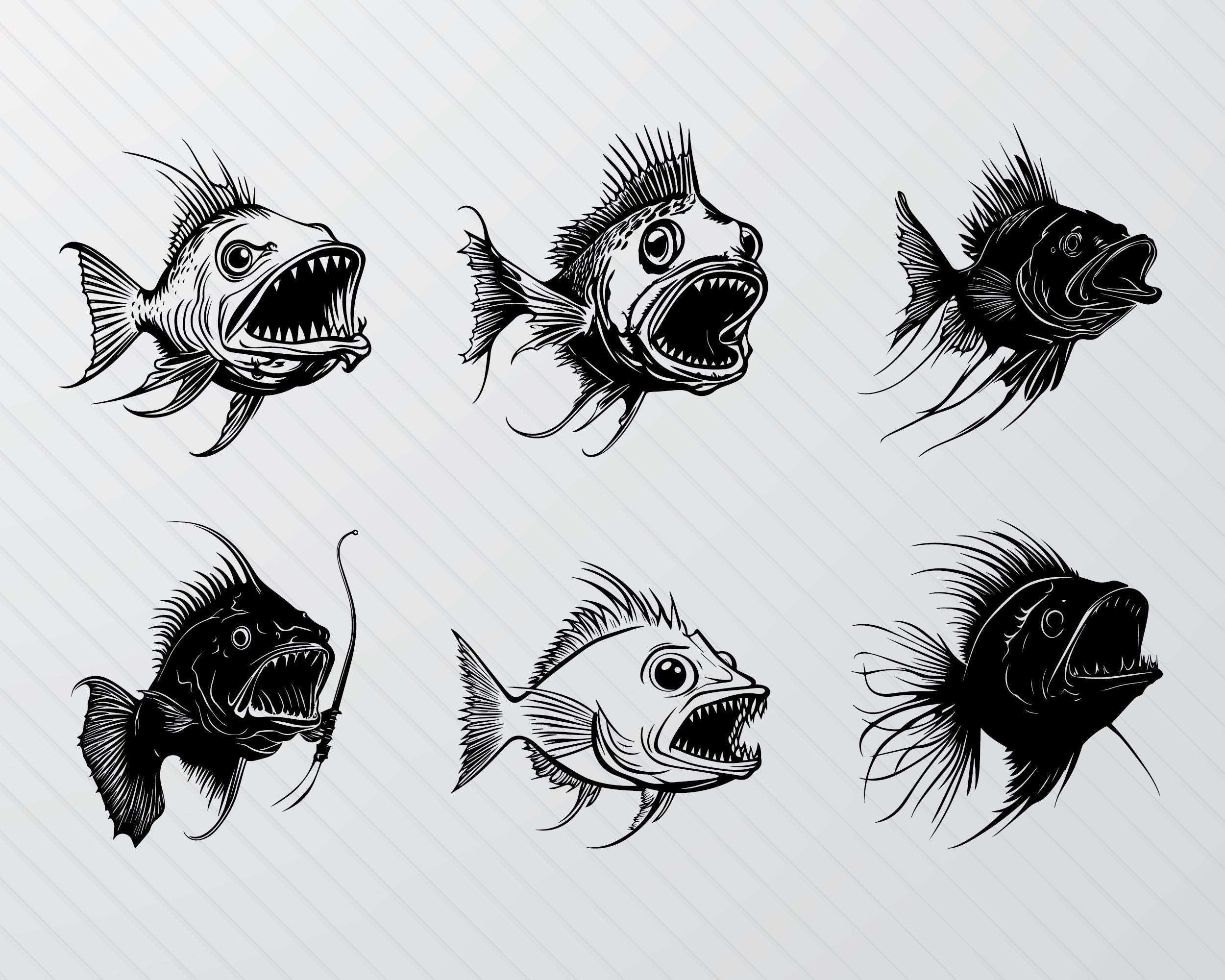 Anglerfish Svg Bundle, Anglerfish Silhouette Png, Anglerfish Vector Art ...