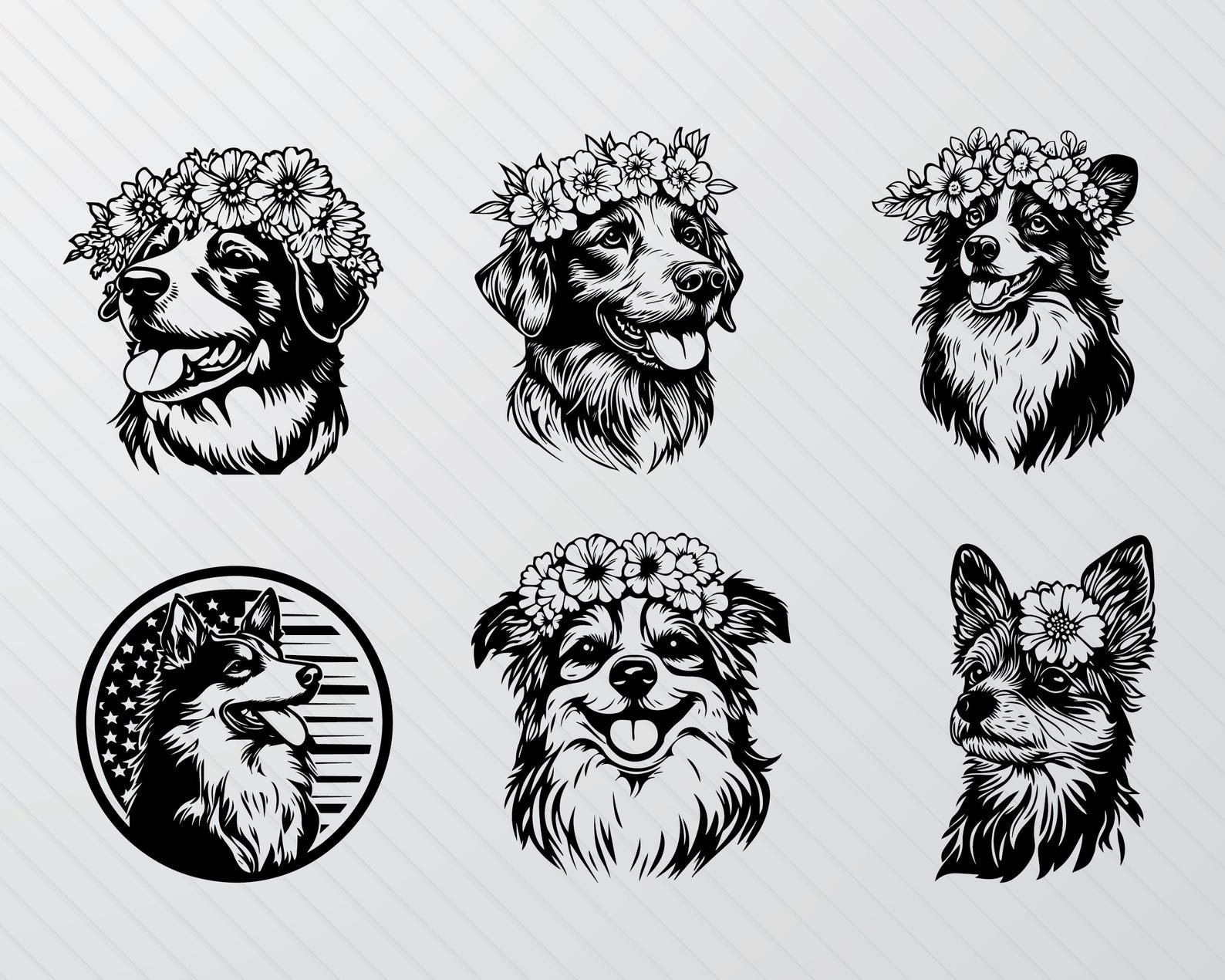 Cheagle Dog SVG Bundle: Silhouette Clipart, Decal Vector (PNG, Cricut ...