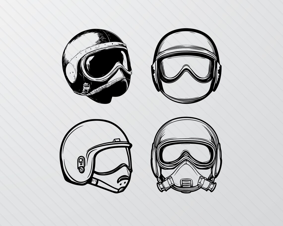Aviator Helmet SVG Bundle: Pilot Helmet Clipart, Decal (PNG) - Etsy