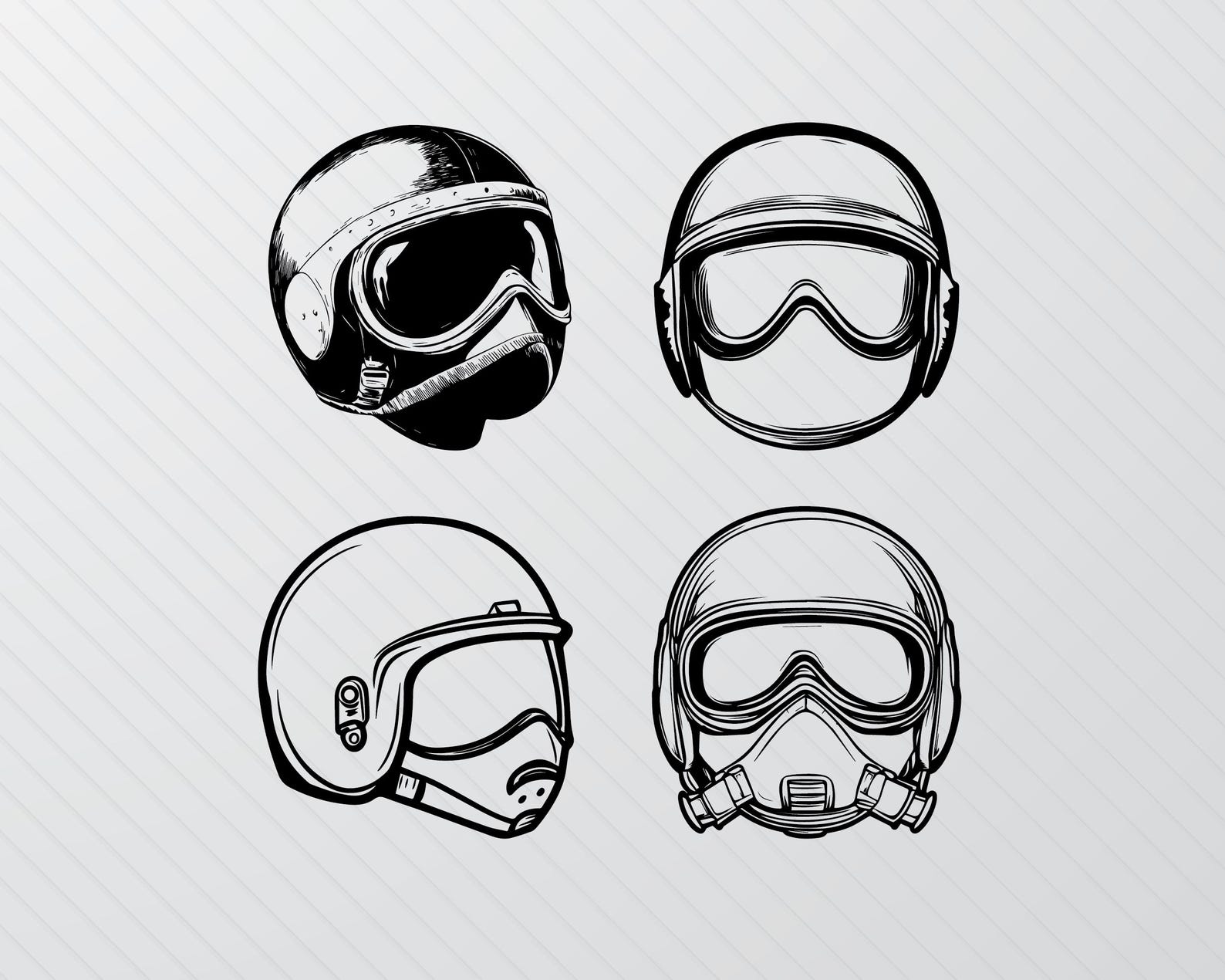 Aviator Helmet SVG Bundle: Pilot Helmet Clipart, Decal (PNG) - Etsy