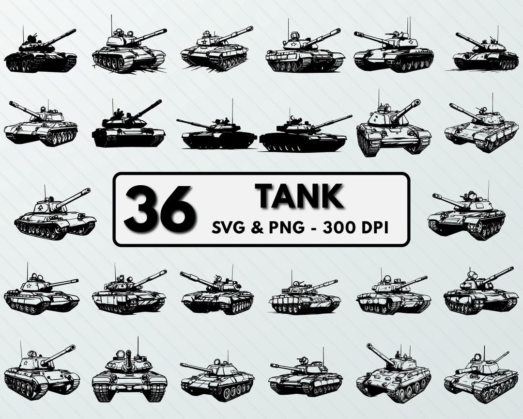 Tank Clipart, Tank Silhouette, Tank Decal, Tank SVG, Tank PNG, Tank ...