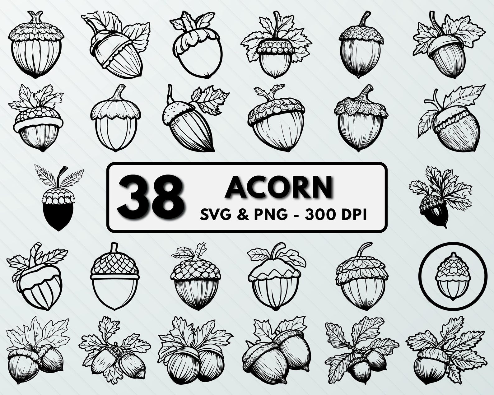 Acorn Svg Png, Acorn Clipart, Acorn Silhouette, Fruit Decal, Acorn ...