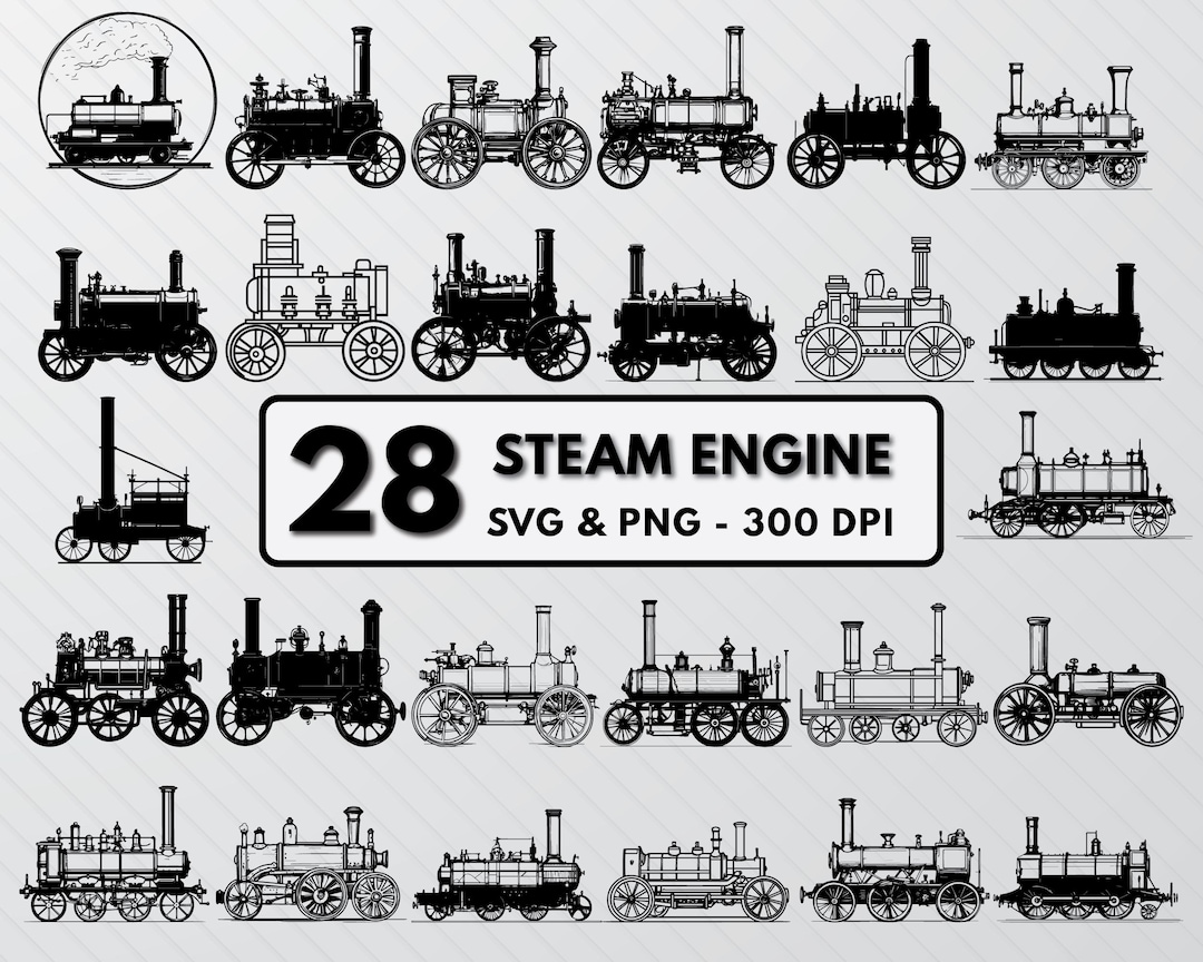 Steam Engine Svg Bundle, Steam Engine Silhouette Svg, Train Engine Png ...