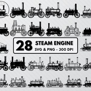 Steam Engine Svg Bundle, Steam Engine Silhouette Svg, Train Engine Png ...