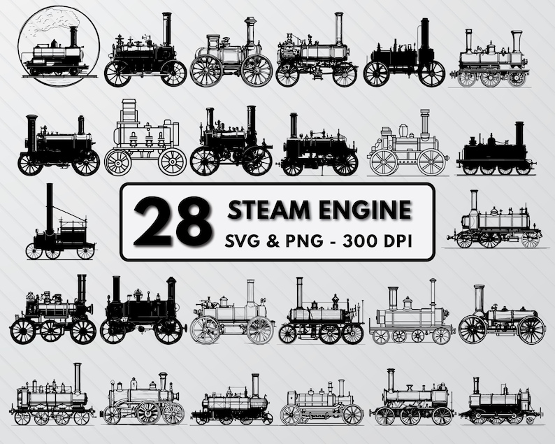 Steam Engine Svg Bundle, Steam Engine Silhouette Svg, Train Engine Png ...