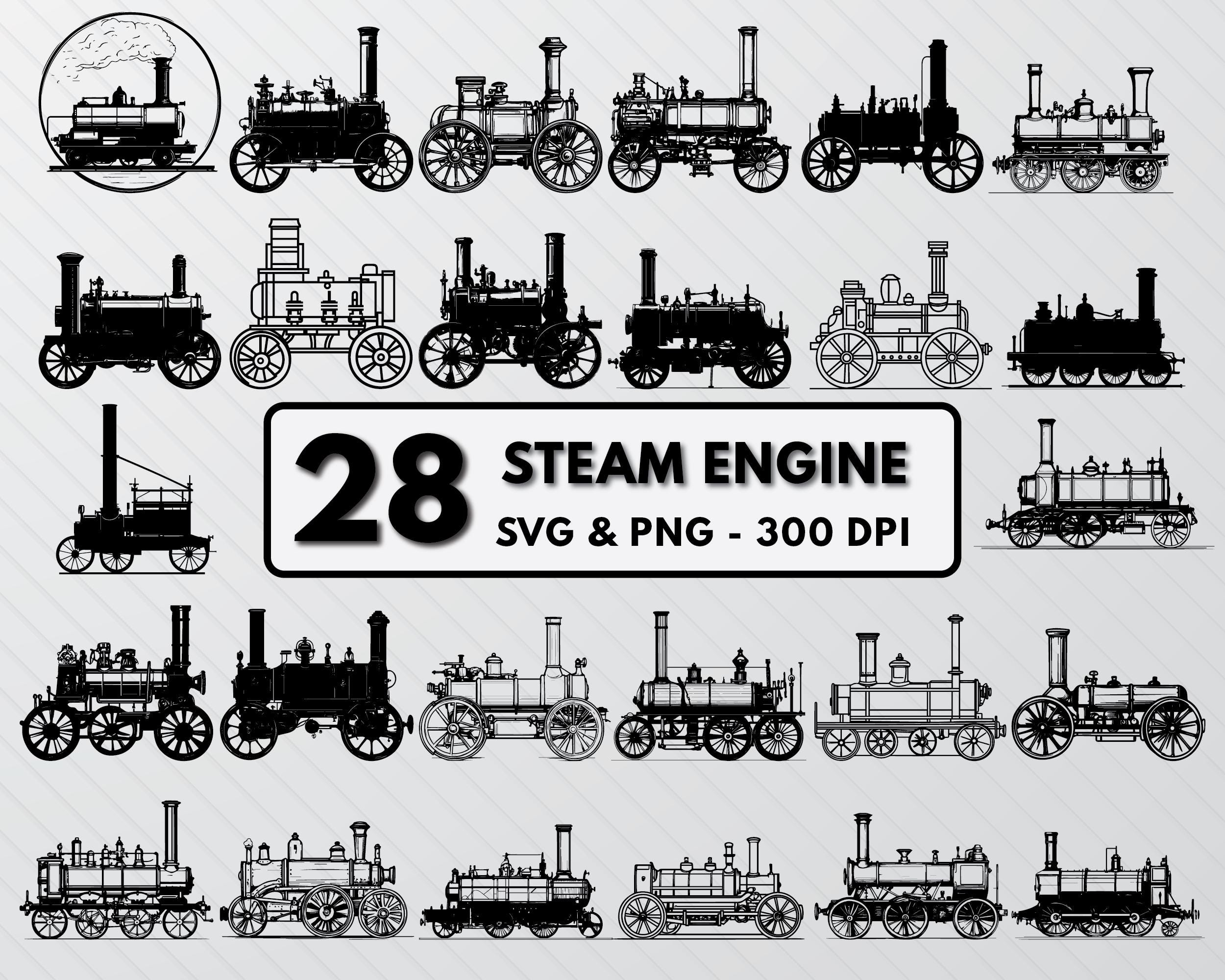Steam Engine Svg Bundle, Steam Engine Silhouette Svg, Train Engine Png ...