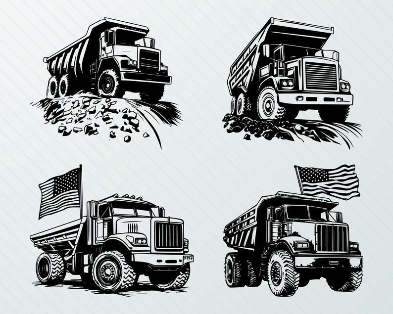 Quarry Truck Clipart: SVG PNG Bundle, Truck Designs (cut Files) - Etsy