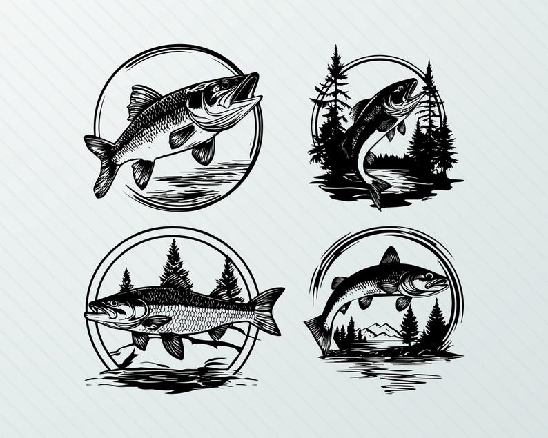Musky Fish SVG PNG Bundle: Fishing Clipart, Decal Cut Files - Etsy