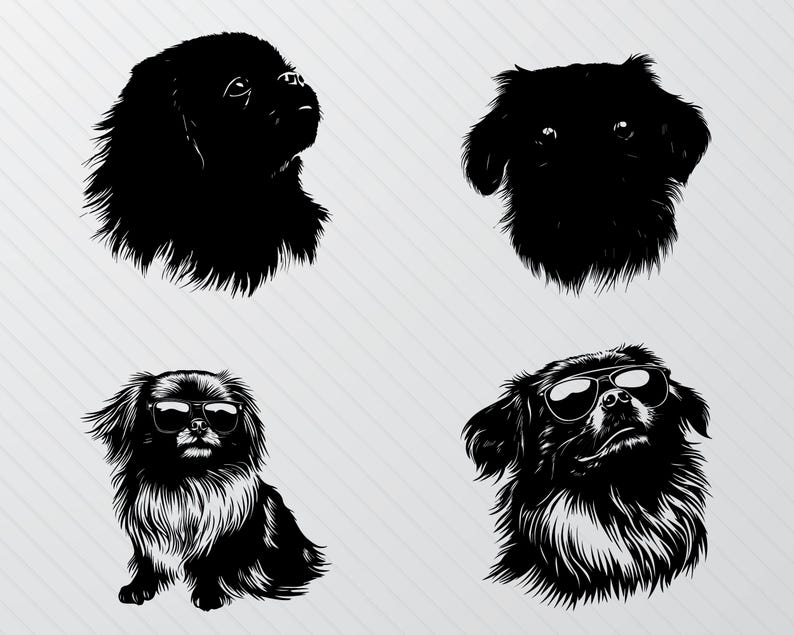 Pekingese Svg Bundle, Pekingese Dog Silhouette Cut File Cricut, Dog ...