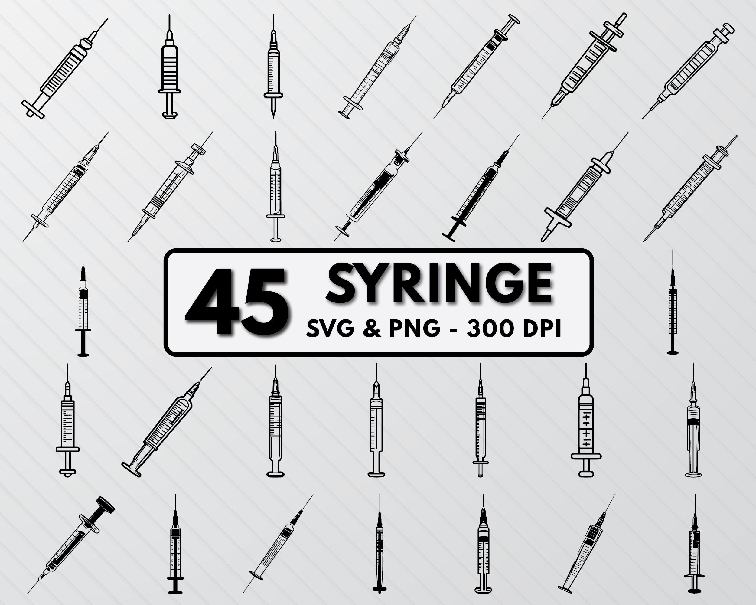 Syringe Silhouette, Syringe Svg Bundle Cut File, Syringe Clipart ...