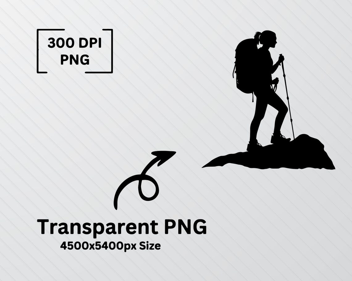 Hiking Silhouette, Hiking Svg Bundle, Hiking Clipart, Hiking Png, Hiker ...