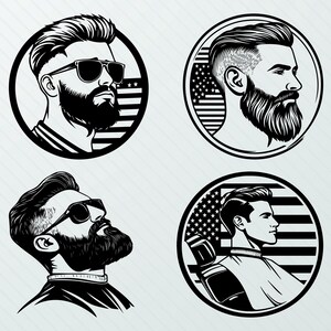 Barber SVG Bundle: Silhouette, Clipart, Vector Art (cut Files for ...