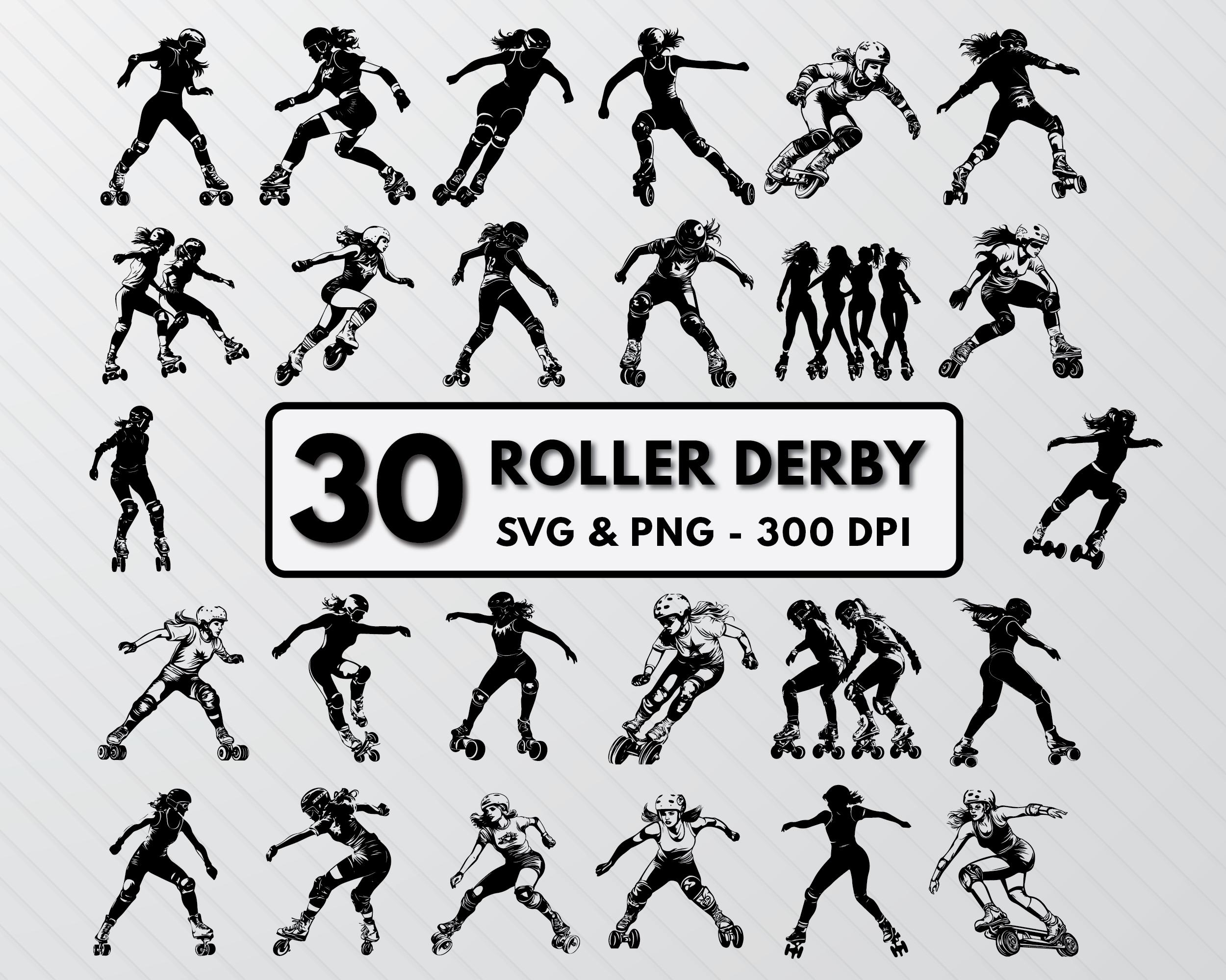 Roller Derby Svg Bundle, Roller Derby Silhouette, Roller Derby Clipart ...