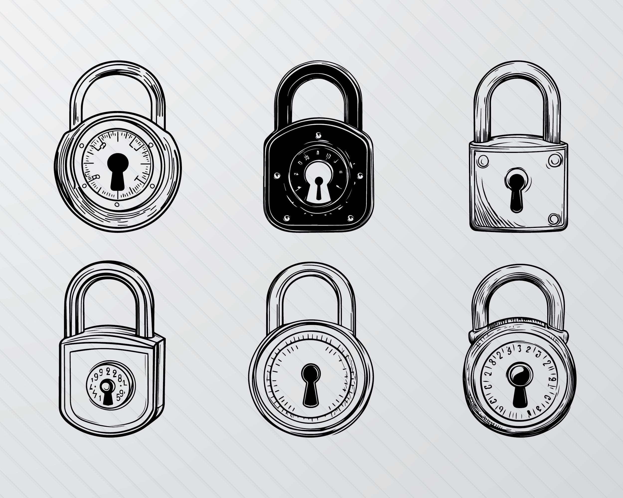 Combination Lock Silhouette, Combination Lock Svg Bundle, Lock Clipart ...