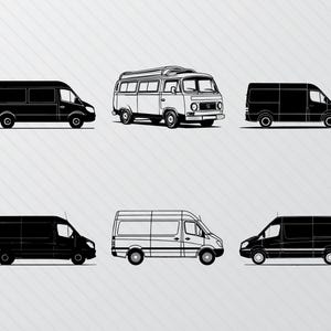 Van Silhouette Vector Art: SVG Bundle, PNG, Cricut Cut File - Etsy