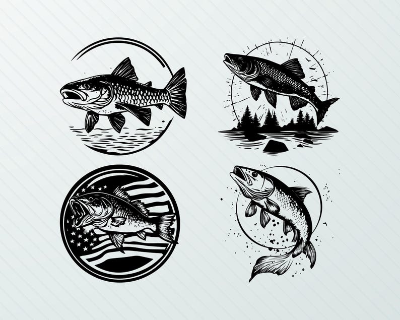 Musky Fish SVG PNG Bundle: Fishing Clipart, Decal Cut Files - Etsy