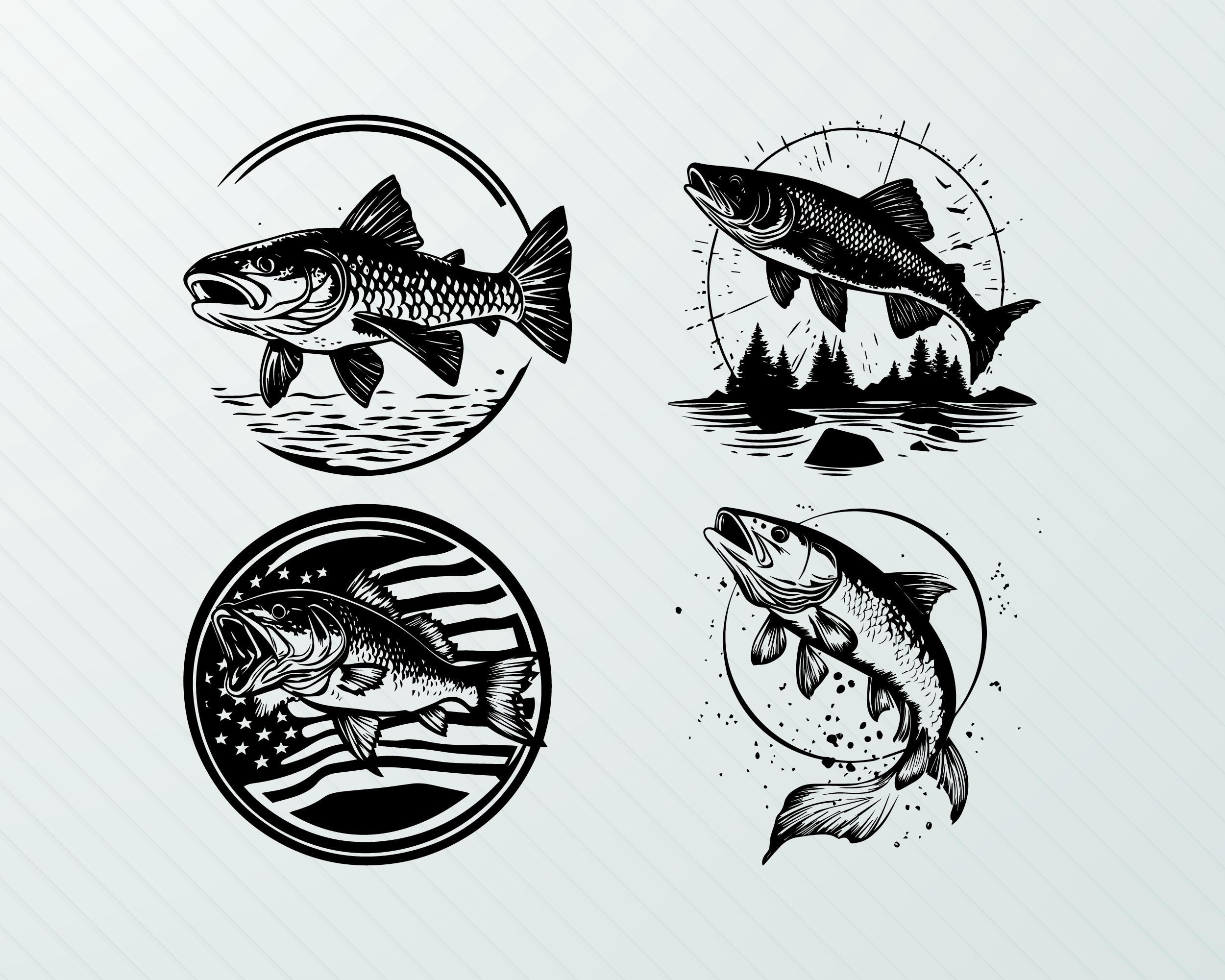 Musky Fish SVG PNG Bundle: Fishing Clipart, Decal Cut Files - Etsy