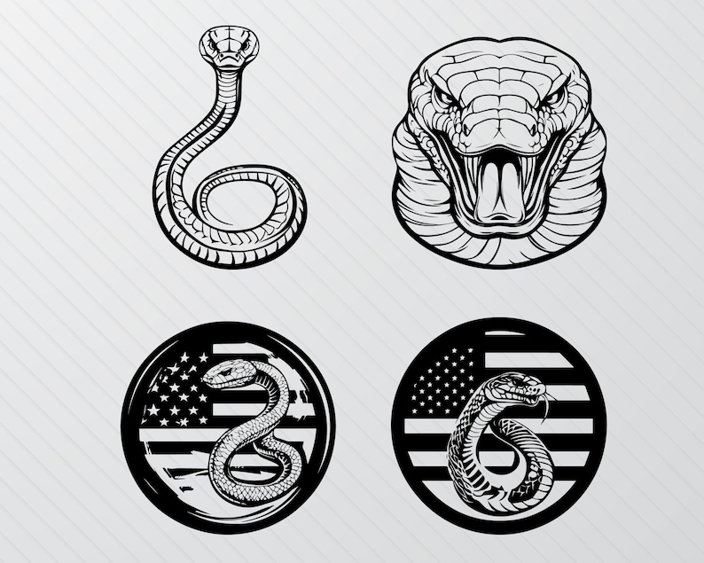 Cobra Svg Bundle, Cobra Silhouette Cut File, Dynamic Cobra Clipart ...