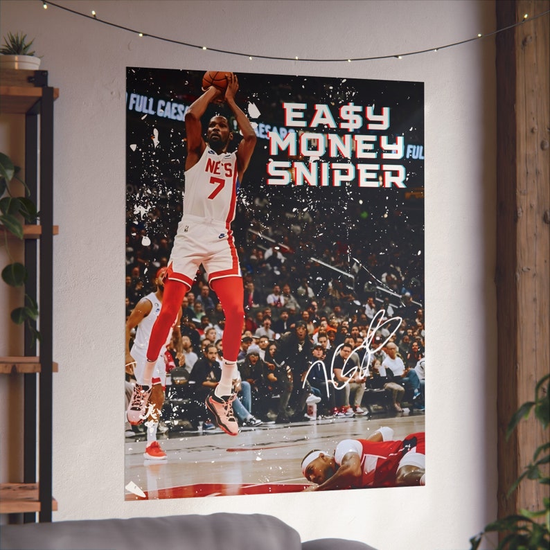 Kevin Durant Poster, Brooklyn Nets Art, Gsw, Suns, MVP, Championship ...