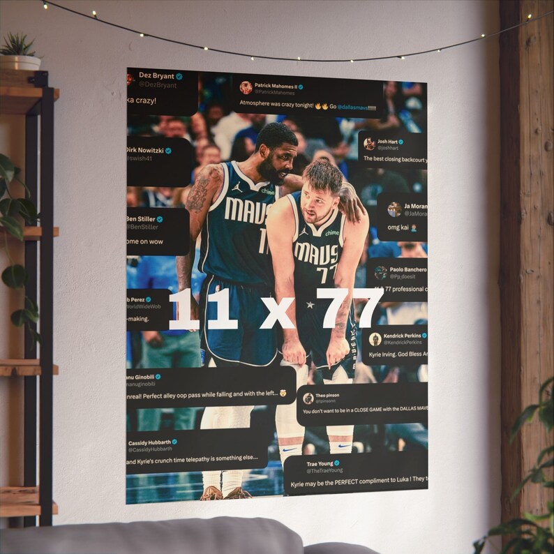 Luka Doncic and Kyrie Irving Poster, Mavericks, MVP, Championship, NBA ...