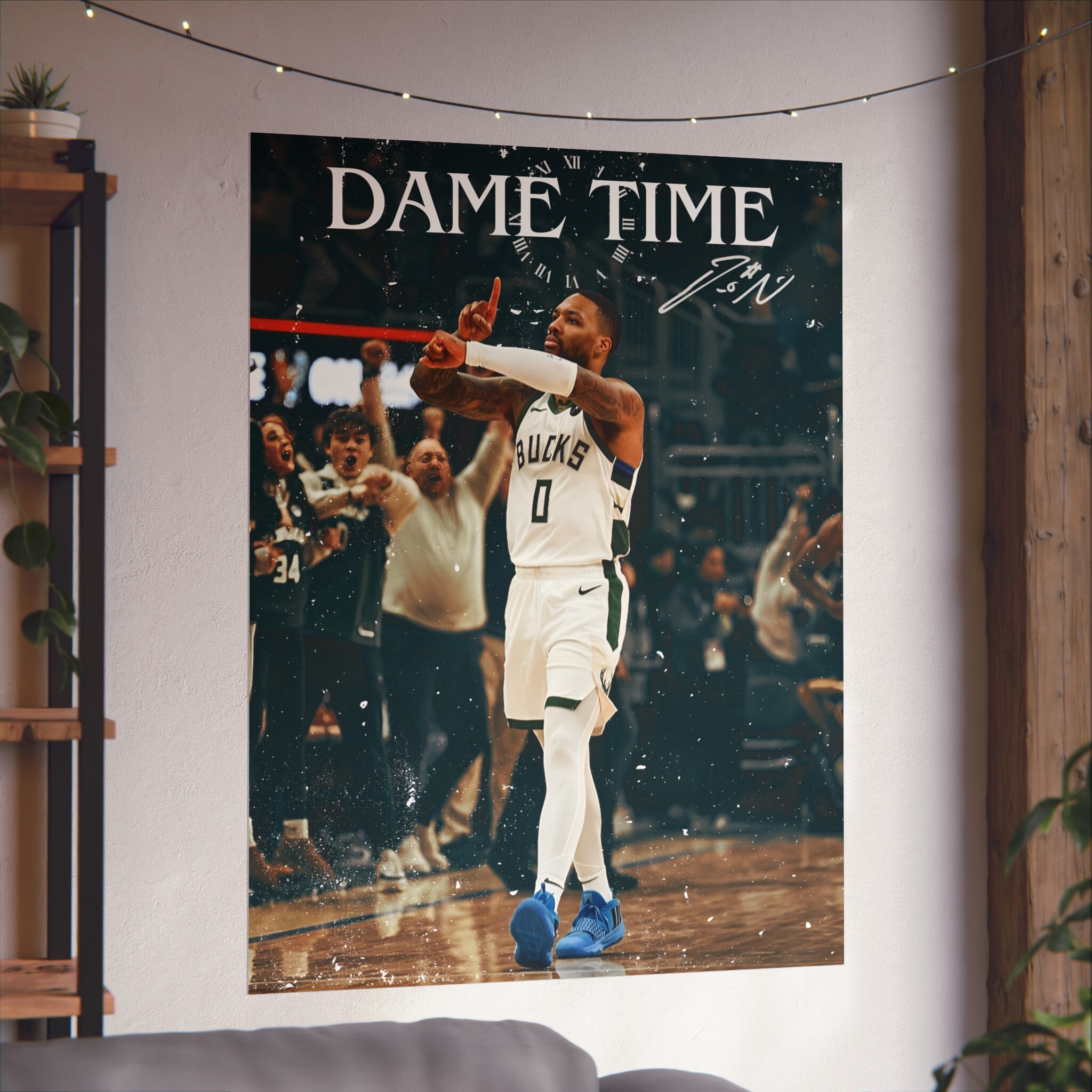 Damian Lillard Poster, Milwaukee Bucks Poster, NBA Fans, NBA Poster ...