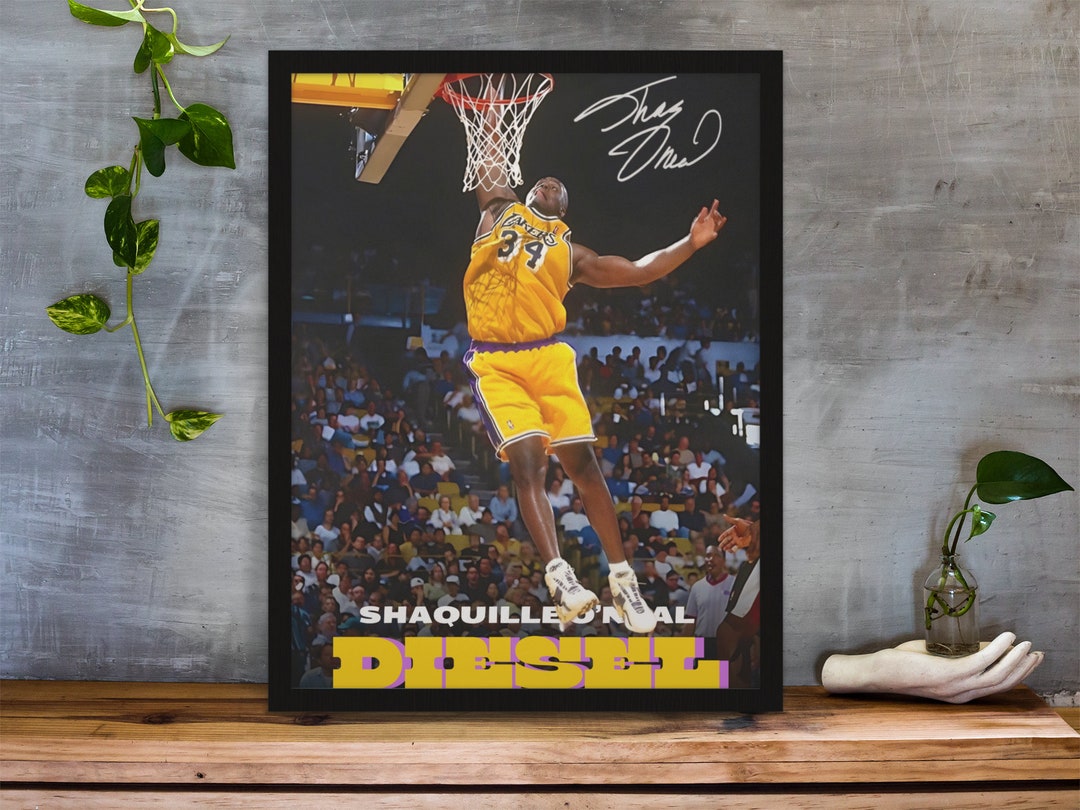 Shaquille O'neal Lakers Poster, NBA Print, Sports Wall Art - Etsy