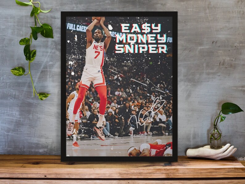 Kevin Durant Poster, Brooklyn Nets Art, Gsw, Suns, MVP, Championship ...