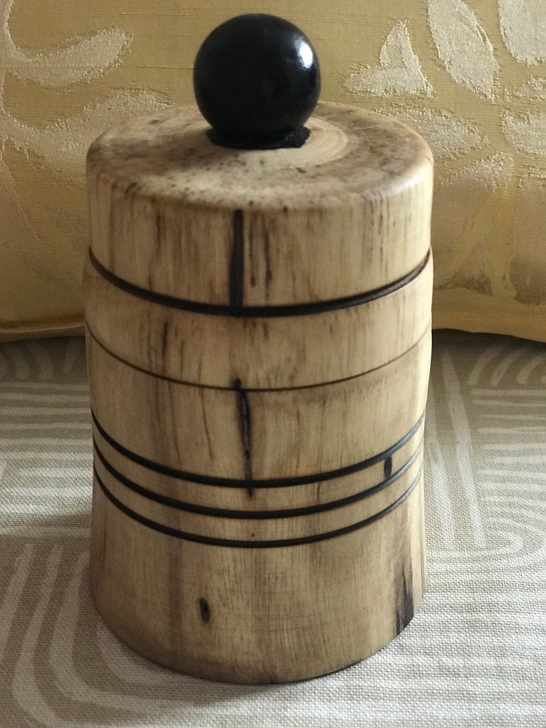 Salt Barrel Kitchen Height Including Lid 13 Cm, Diameter 6.5 Cm, Turned ...