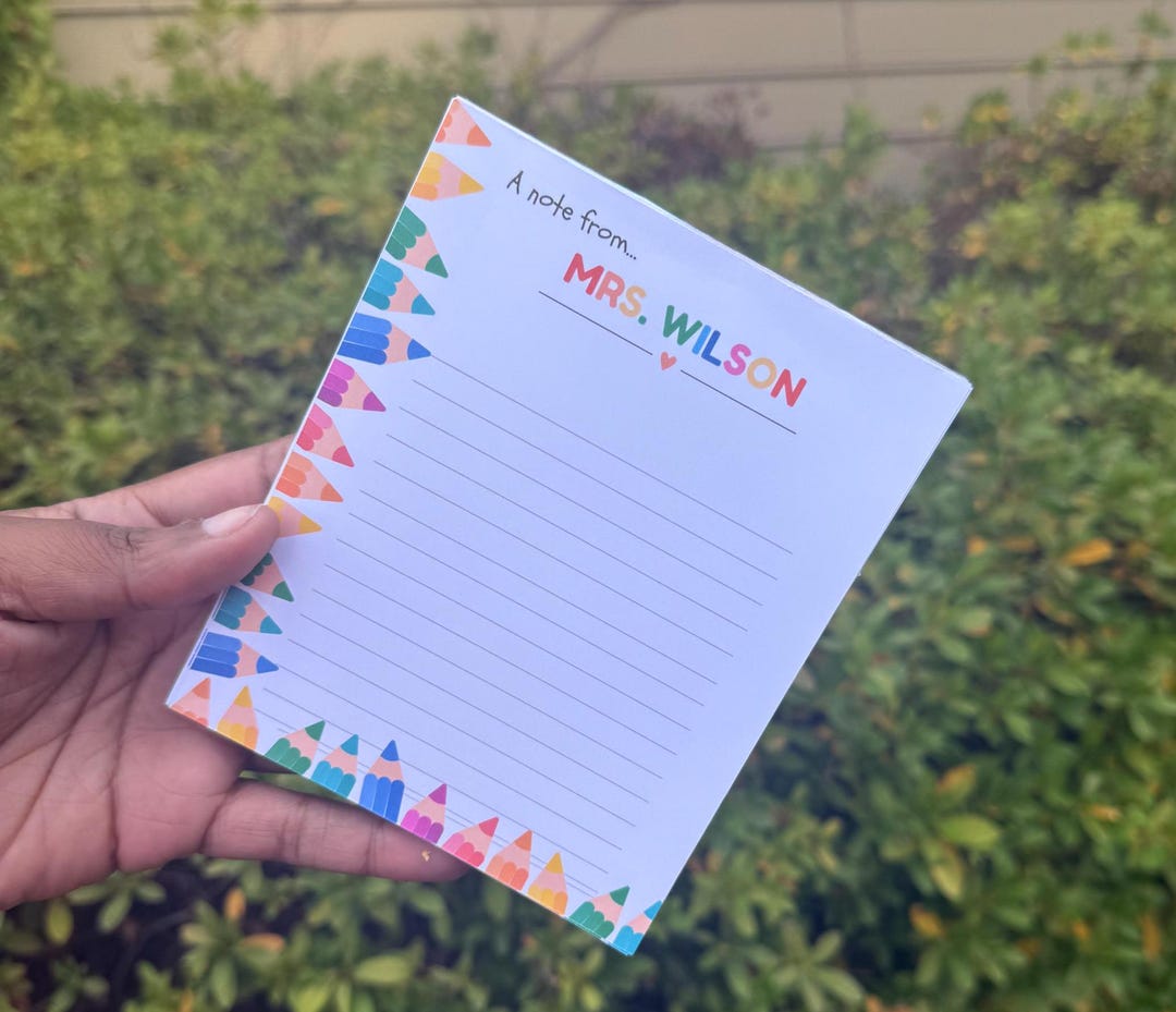 Personalized Teacher Notepad: Custom Writing Pad, Teacher Appreciation ...
