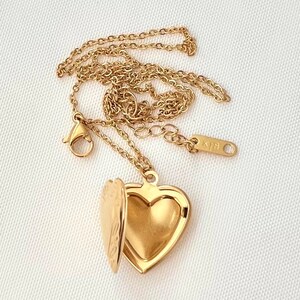 Large Gold Locket Heart. Waterproof Gold Locket. 18k Quality Plated ...