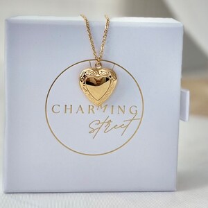 Large Gold Locket Heart. Waterproof Gold Locket. 18k Quality Plated ...